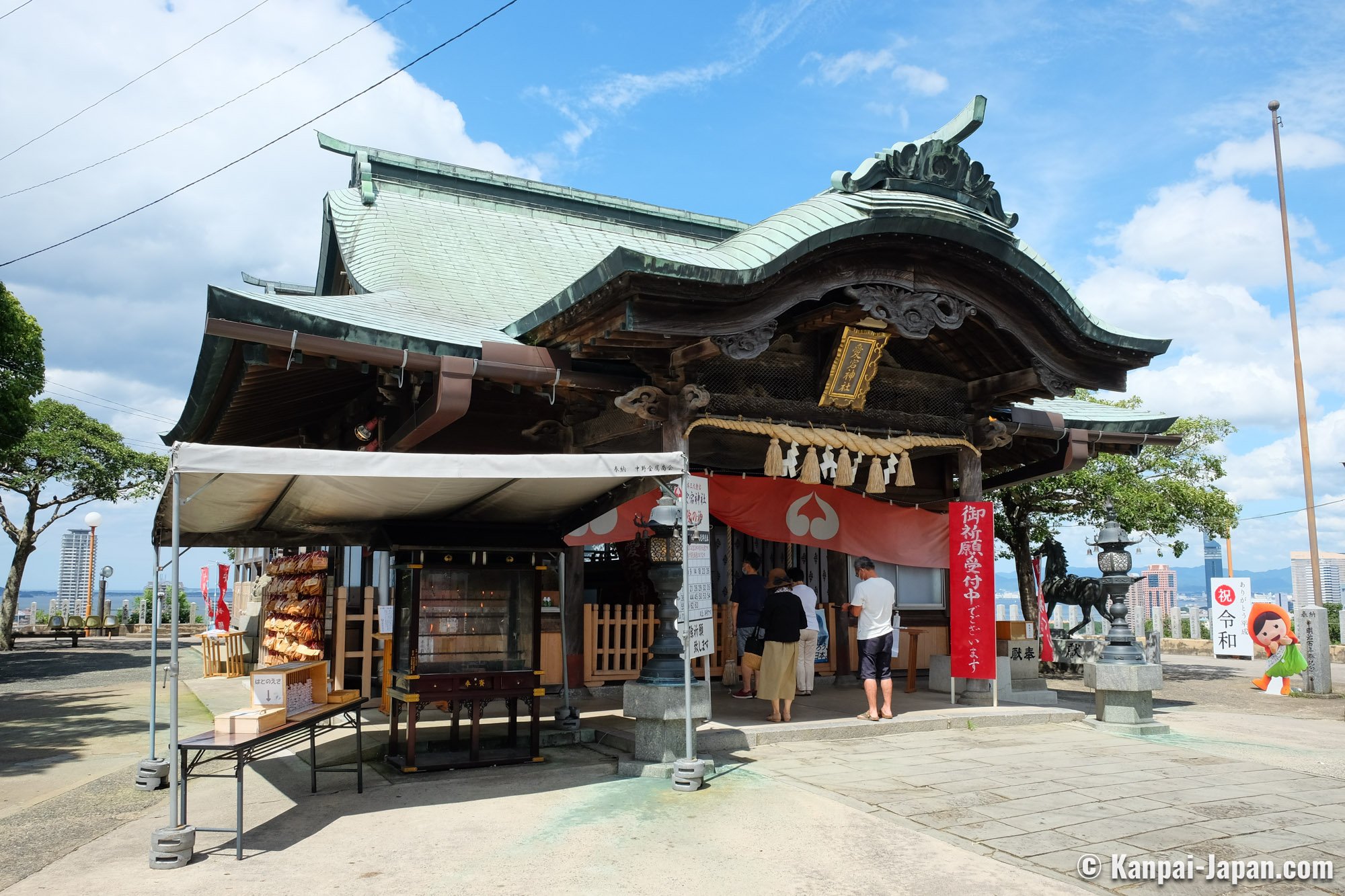 Washio Atago-jinja - Panoramic view on Hakata Bay